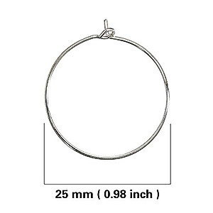 JIALEEY 100PCS Wine Glass Charm Rings 25mm Silver Plated Open Jump Ring Earring Beading Hoop for Jewelry Making Wedding Birthday Party Festival Favor