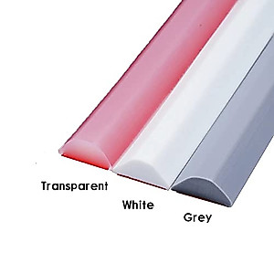 xingmeihe Collapsible Shower Threshold Water Dam Shower Barrier,Shower Door Dam Water Stopper Silicone Wet Room Bathroom (39Inch(Transparent