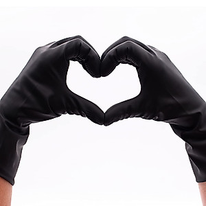 Colortrak Reusable Powder Free Latex Gloves, 20 Count, Multi-Use, Lightweight Latex, Textured Finish, Black Color Hides Stains, Reusable to Reduce Waste, Large