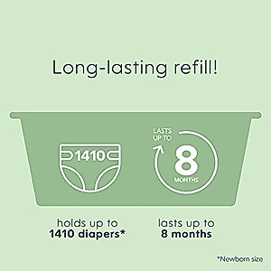 Diaper Genie Easy Roll Refill with 30 Bags | Lasts Up to 8 Months or Holds Up to 1410 Newborn Diapers Per Refill