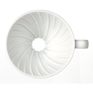 Hario V60 Ceramic Coffee Dripper Pour Over Cone Coffee Maker Size 02, White