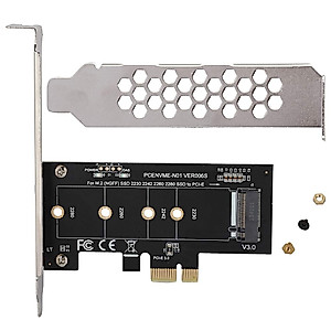 M.2 PCIe PCI E Adapter, M.2 to PCI E3.0 X1 Expansion Card,M2 SSD NGFF NVME (m Key) to PCIe 3.0 x 1 Adapter with Low Profile Bracket for Desktop PCI Express Slot