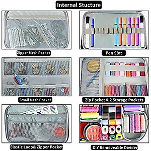 Colaxi Sewing Accessories Storage Box Multifunction Supplies Portable Pouches Tools Durable Wear Resistant Gift for Buttons Embroidery Clips Office