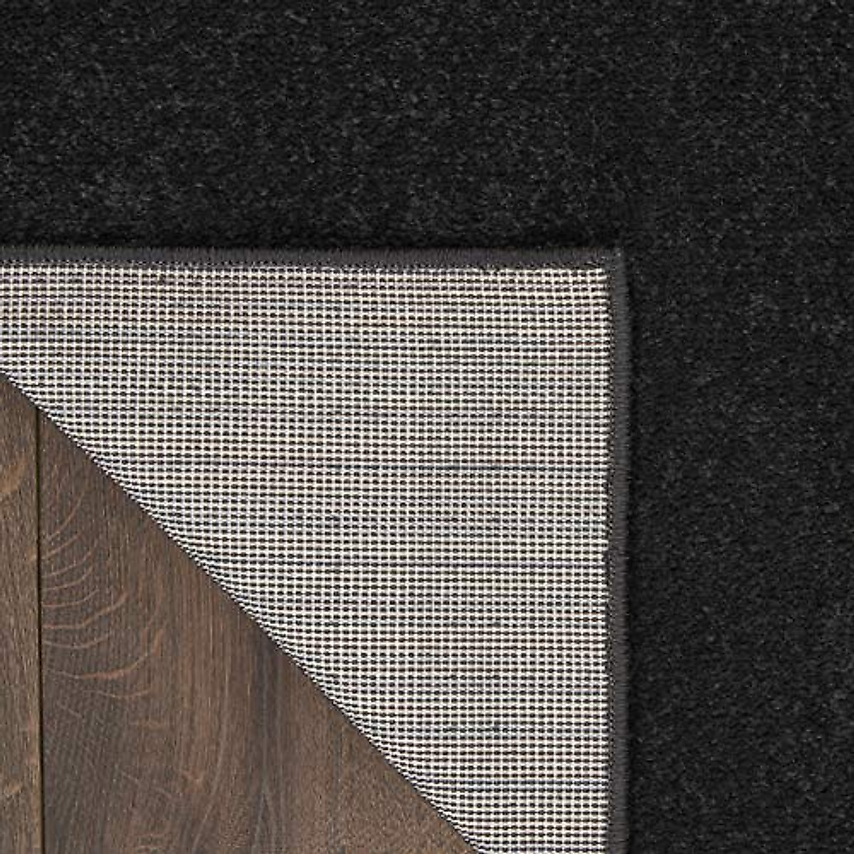 Nourison Essentials Indoor/Outdoor Black 6' x 9' Area Rug, Easy Cleaning, Non Shedding, Bed Room, Living Room, Dining Room, Backyard, Deck, Patio (6x9)