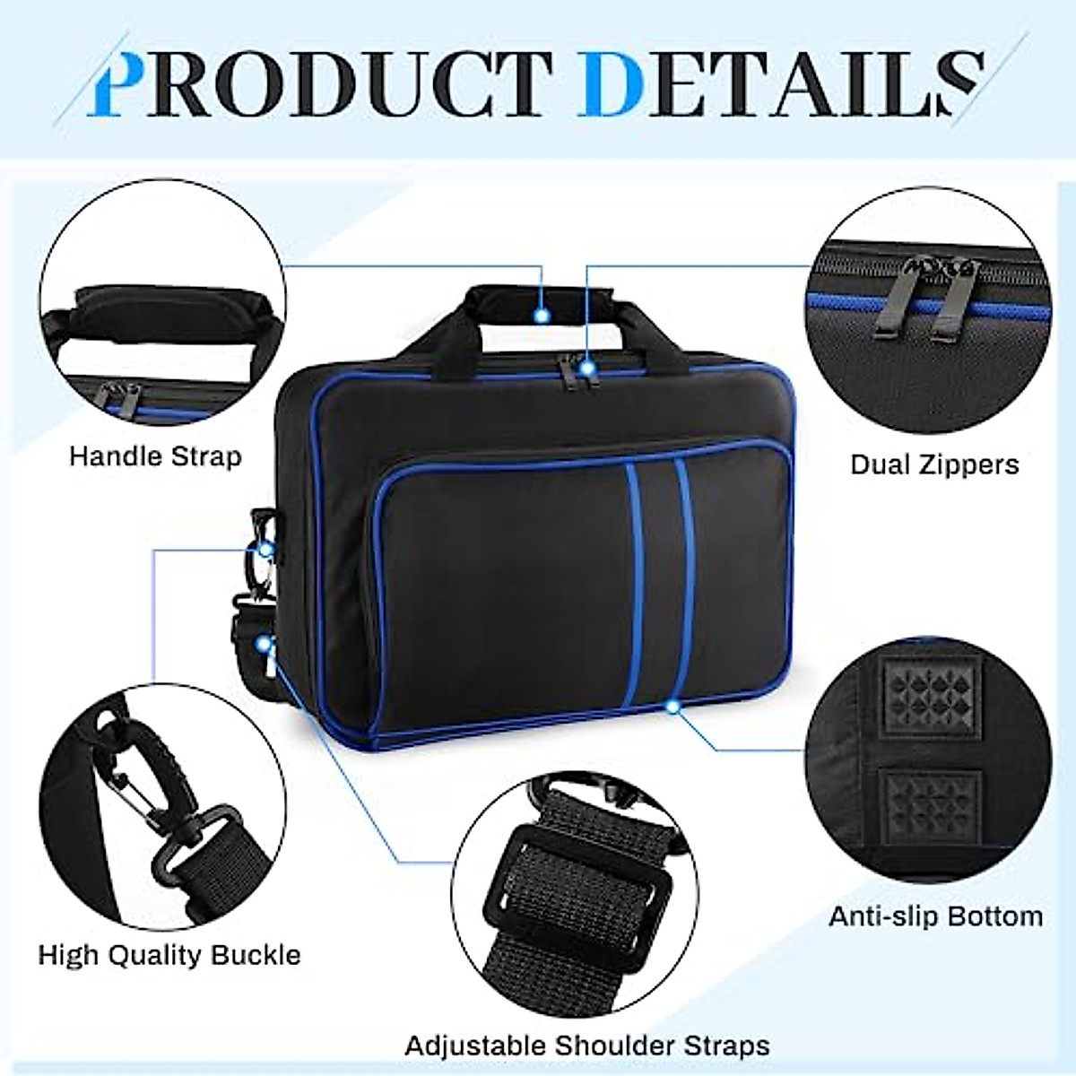 Carrying Case for PS5, Carrying Case Travel Bag Compatible with PlayStation 5 Console, Travel Case for PS5 Console Digital, Disk Edition, Controller, Stand, Game Cards