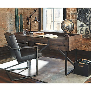 Signature Design by Ashley Starmore Urban Industrial 63" Home Office Desk with Open Storage Cubby, Brown