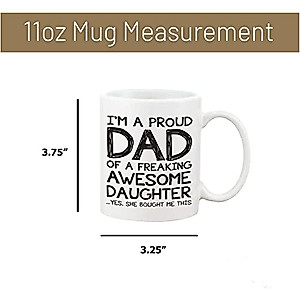 Generic Funny Coffee Mug Best and Cool Proud Dad Of A Awesome Daughter Gifts for Dad from Daughter son for Father's Day Birthday Christmas New Year Present Idea for Men, Him Funny Novelty Tea Cup
