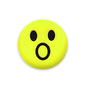 Acxico 8 pcs Silicone Rubber Smile Face Tennis Racquet Vibration Dampener Shock Absorber(4 Smiley Yellow + 4 Surprise Yellow)
