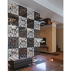 Kernorv Hanging Room Divider Made of Environmentally PVC, 12 PCS Partitions Panel Screen for Decorating Bedroom, Dining, Study and Sitting-Room, Hotel, Bar and Restaurant. (12, Black)