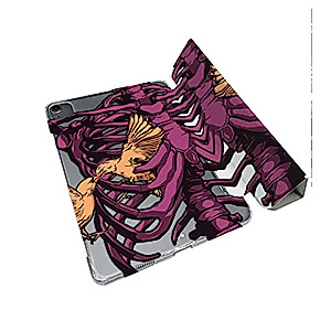 Cute Skeleton Bird Pattern Case Compatible with All Generations iPad Air Pro Mini 5 6 11 inch 12.9 10.9 10.2 9.7 7.9 Plastic Fabric Cover Slim Smart Stand SN1030 (8.3" Mini 6th gen)