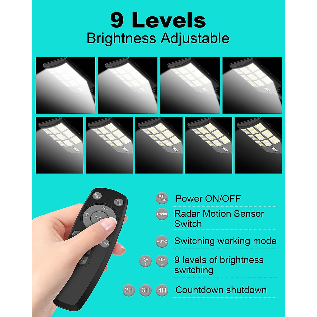 Opkiddle 900W Solar Street Light Outdoor Waterproof Dusk to Dawn, 90000 Lumens 6500K High Brightness Solar Powered Commercial Led Street Lamp, with Pole, Remote Control