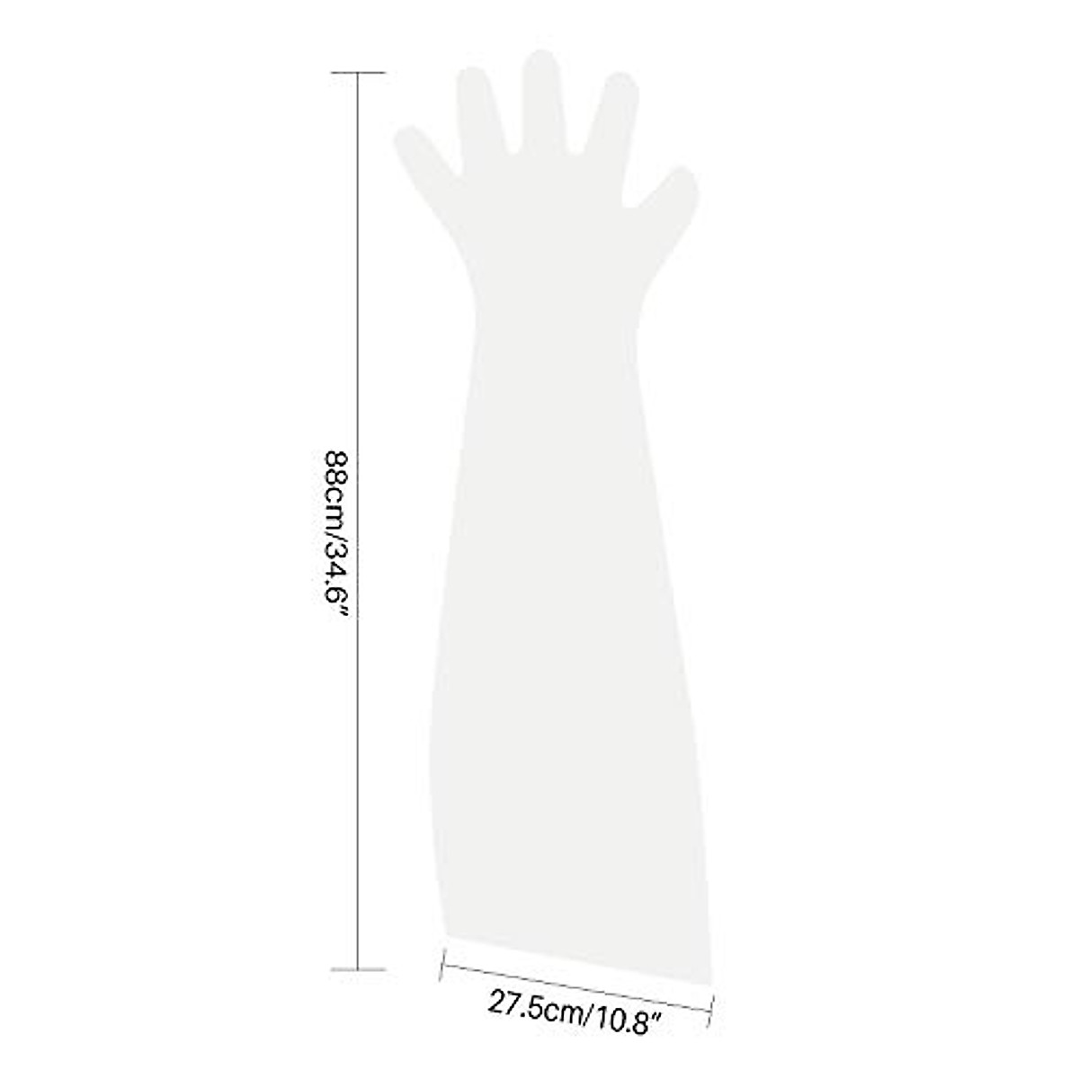 Disposable Long Gloves 35 Inch Length Transparent Veterinary Glove 50 Pcs Artificial Insemination Kit for Dogs Cattle Horse