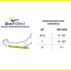 Brace Direct Shoulder Immobilizer with Abduction Sling for Injury Support for Posterior Capsule, Dislocations, Rotator Cuff, Subluxation, & Post Surgery