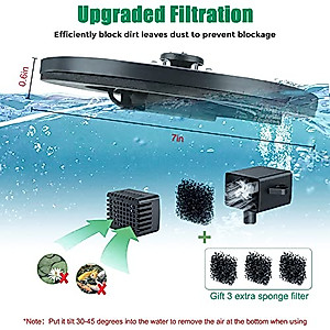 GAIZERL 3.5W Solar Fountain Pump for Bird Bath, Outdoor Water Fountain with 4 Fixed Sticks & 7 Nozzles, Solar Powered Floating Fountain with Colorful LED Lights, 2000 Battery for Garden, and Pool