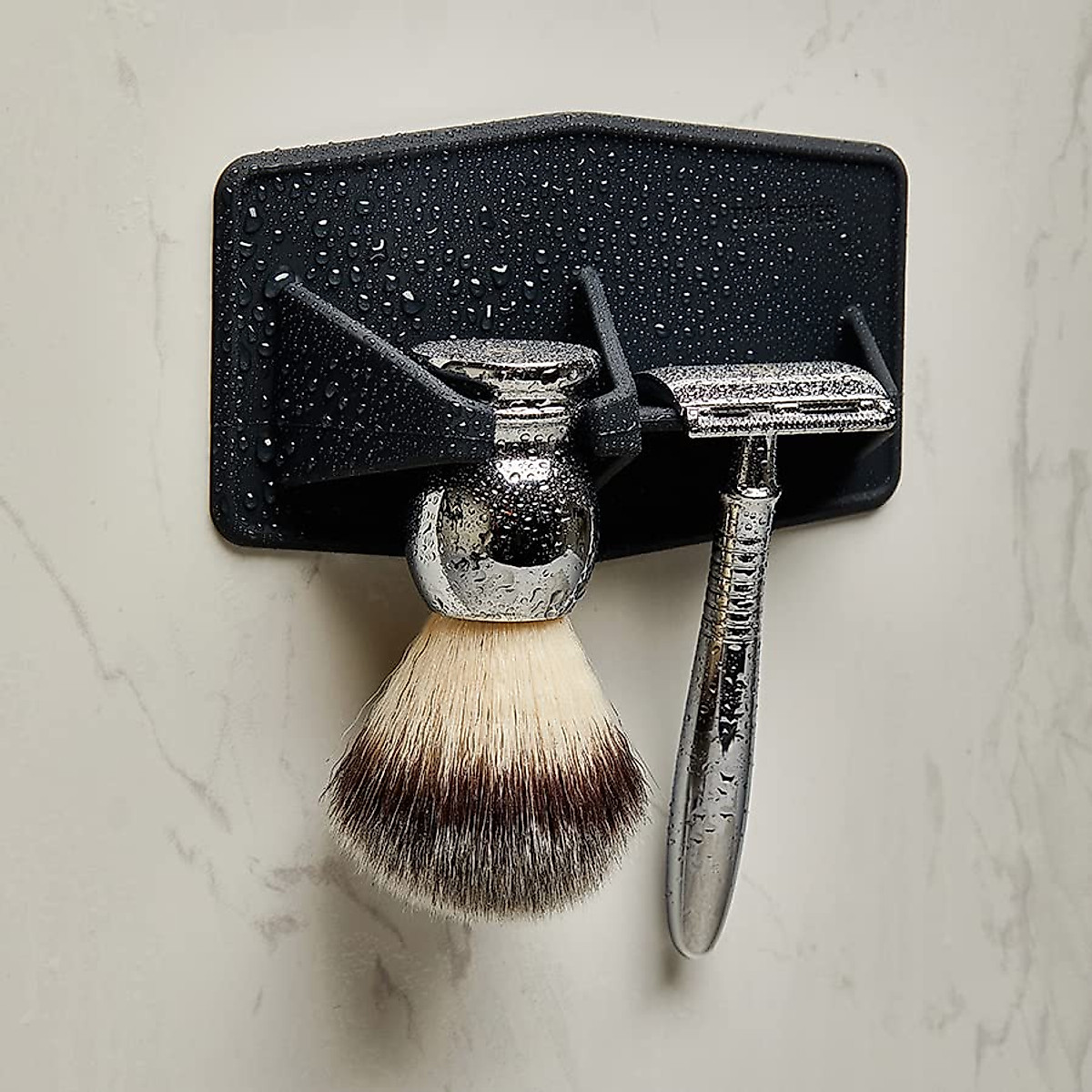 Tooletries - The Maverick Silicone Razor & Brush Holder Holder - The Best Safety Razor Stand. This Will Prolong The Life of Your Shaving Brush - Charcoal