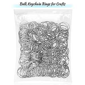 PAXCOO 200Pcs Split Key Rings Bulk for Keychain and Crafts, 1 inch (25mm)