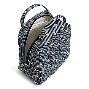 Vera Bradley Women's Cotton Lunch Bunch Lunch Bag, Bees Navy - Recycled Cotton, One Size