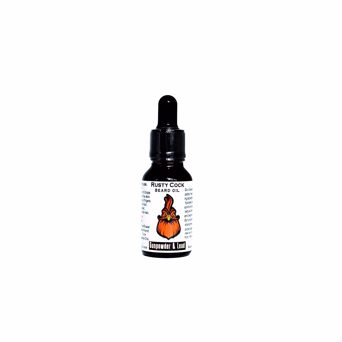Rusty Cock Beard Oil - Funny Name/Serious Beard Care (Gunpowder & Lead Scent) - Our Smokin' Barrel
