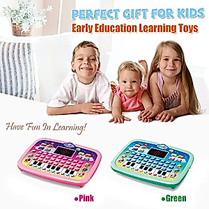 Kids Tablet Toddler Learning Pad with LED Screen Teach Alphabet Numbers Word Music Math Early Development Interactive Electronic Toy for Boys & Girls 3 Years+