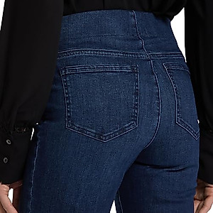 NYDJ Women's Pull-On Marilyn Straight Jeans | Slimming & Flattering Fit, Clean Denslowe, 12