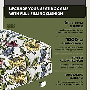 RACLVAY Outdoor Chair Cushions, Outdoor Cushions 19x19 inch, Patio Chair Cushions Seat Pads, Indoor Full-Length Ties for Non-Slip Support, Plump Filling, Premium Thick Fiber, Set of 2, Butterfly