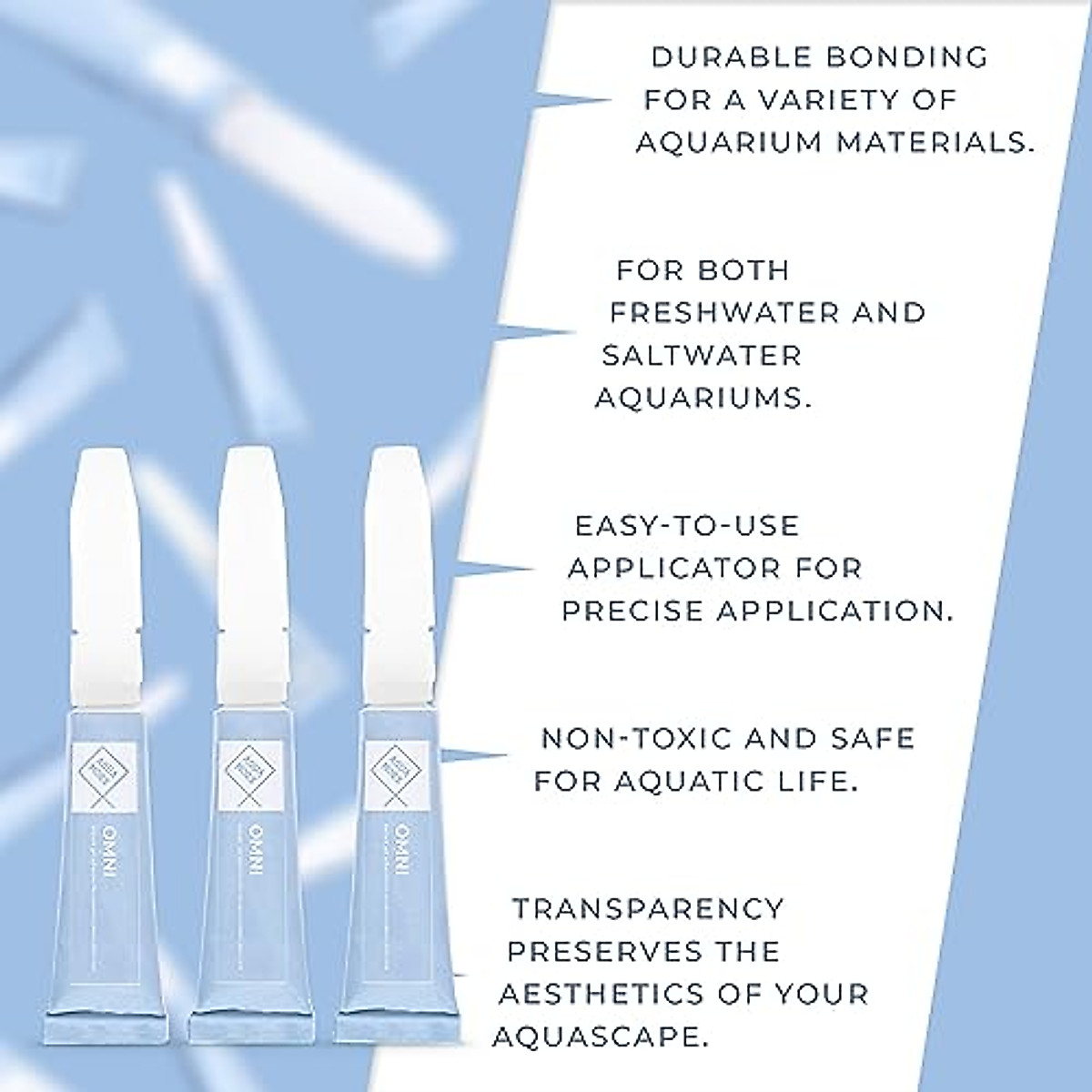 Aqua Worx Omni Aquarium Glue for Aquatic Plants,Coral, Rocks - Safe for Aquariums, Reef Tanks, Non-Toxic Quick Dry (3 Pack)