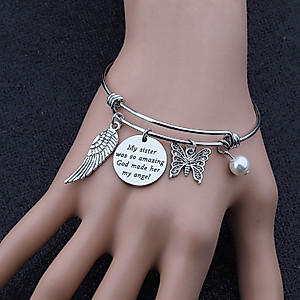 CYTING Sister Memorial Bracelet My Sister Was So Amazing God Made Her My Angel In Memory Of Sister Remembrance Jewelry Loss Of Sister Sympathy Gift (Sister Memorial Bracelet)