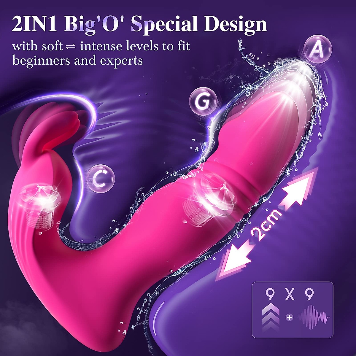 Adult Sex Toys Women Sex Toy - 3IN1 App Remote Control Vibrator Wearable, Adult Toys with 9 Vibrating Rabbit Ears & 9 Thrusting Dildo Clitoral Dildos G Spot Vibrators Couples Sex Machine