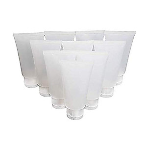 LASSUM 10 PCS Refillable Empty Plastic Squeeze Soft Tubes Bottle,Flip Cap Bottle Cosmetic Cream Lotion Shampoo Travel Containers (30ML)