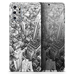 DesignSkinz Aerial Cityscape Black and White Protective Vinyl Decal Wrap Skin Cover Compatible with The Samsung Galaxy S20 (Screen Trim & Back Glass Skin)