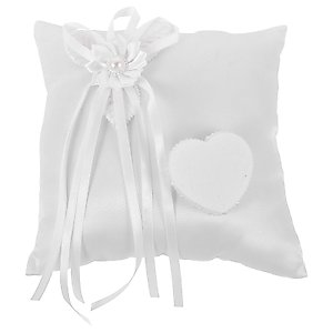 Veemoon Ring Bearer Pillow, 7.86 in Decor Bridal Wedding White Ring Holder Bearer Pillow for Beach Wedding Party