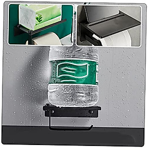 OSALADI Roll Shelf Toilet Paper Stand Toilet Paper Phone Bathroom Paper Holder Paper Towel Mount Wall Mount Clothing Rack Multi Purpose Hanger Roll Paper Rack Toilet Paper Bracket Black