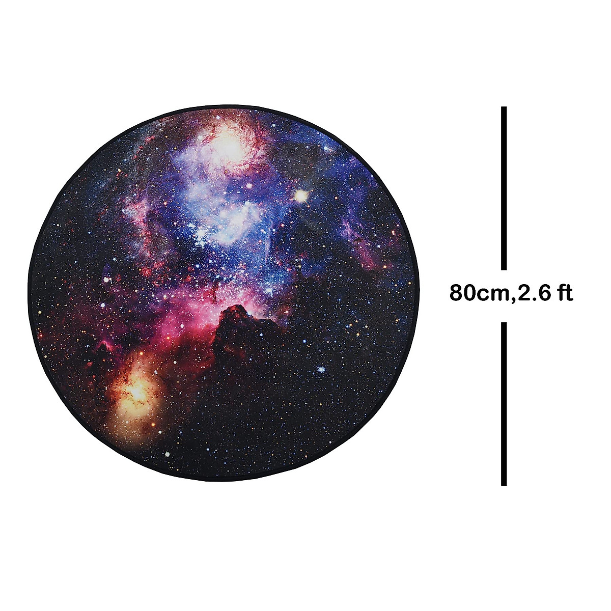 Starry Night Round Rugs, Universe Space Nebula Stars Starry Carpet Large Floor Mat for Living Room, Bedroom (Starry Night, 2.6 ft Diameter)