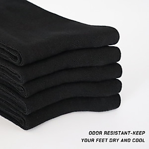 SERISIMPLE Viscose Bamboo Men sock Breathable Sock Quarter Thin Ankle High Sock Comfort Cool soft Sock 5 Pairs (Large, Black)