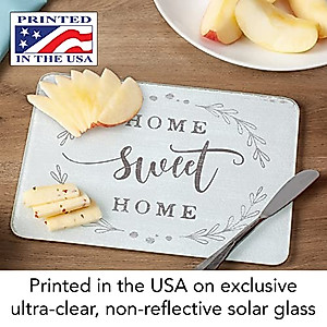 CounterArt Heart of the Home Decorative 3mm Heat Tolerant Tempered Glass Cutting Board 10” x 8” Manufactured in the USA Dishwasher Safe