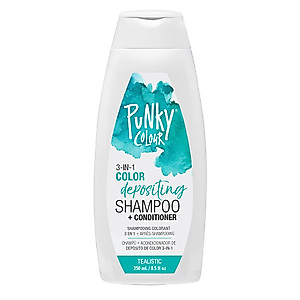 Punky Tealistic 3-in-1 Color Depositing Shampoo & Conditioner with Shea Butter and Pro Vitamin B that helps Nourish and Strengthen Hair, 8.5 oz
