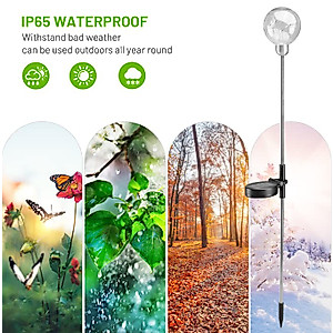 D-MER Solar Garden Lights 2 in One Pack LED Waterproof Landscape Outdoor Yard Pathway Lights for Halloween Christmas Decorations