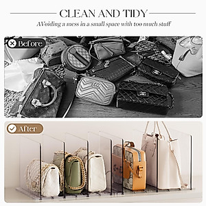 Urban Deco 8PCS Adjustable Clear Shelf Dividers Acrylic Purse Organizer for Closet Acrylic Shelf Dividers Purse Dividers for Closet Suitable for Bedroom, Living Room，Kitchen and Office