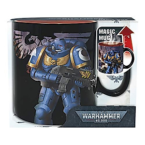 ABYSTYLE Warhammer 40K Ultramarine & Black Legion Heat Change Ceramic Color Changing Coffee Tea Mug 16 Oz. Drinkware Home & Kitchen Essentials Gift (Ultramarine & Black Legion Magic Mug)