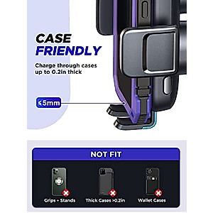 JOYROOM Wireless Car Charger Mount, Car Phone Holder Mount Wireless Charging for iPhone 14/13/12/11/X/8 Series [AUTO MOVING COIL] Wireless Charger for Car Compatible with Galaxy S22/S21/S20 Note 20/10