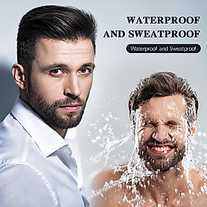 Long-Lasting Water-Resistant Black Men's Beard Grooming Kit - Micro-Fork Tip Pen, Bristle Brush for Natural Looking Mustache, Eyebrows, and Facial Hair Styling