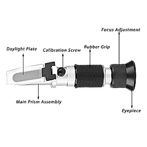 Tnfeeon Honey Refractometer, Sturdy Multipurpose Refractometer for Honey Lightweight for Bee Keeping Supplies
