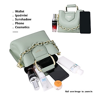 Qiayime women's Fashion shoulder handbags purses PU Leather Top Handle satchel Tote Crossbody Bag (Green)