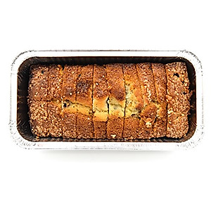 Fig & Leaf (60 Pack) Premium 2-LB Bread Loaf Baking Pans - 8.5" x 4.5" x 2.5" l Heavy Duty l Disposable Aluminum Foil Tins for Cakes Meatloaf Lasagna