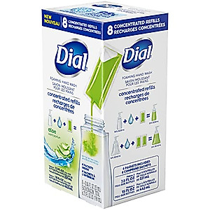 Dial Foaming Hand Wash Concentrated Refill, Aloe-scented, 8 pack, 6.72 fl oz