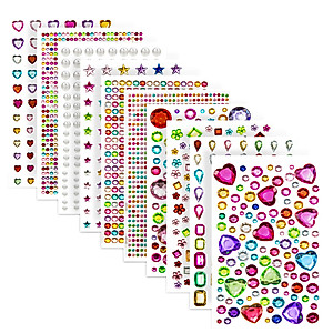 2774PCS Gem Stickers, Self Adhesive Gems for Crafts, Acrylic Bling Heart Stickers, Jewel Stickers Crafts self Adhesive, Assorted Shapes Jewels Rhinestones Stickers, Craft Supplies for Kids