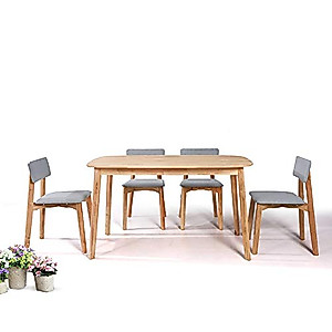 WoodShine Mid Century Modern Real Solid Wood Dining Table, Working Desk,47 Inch,Natural…