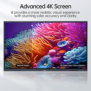 JAV Smart Board, 65'' 4K UHD Interactive Whiteboard, All in One Smartboard for Office, Digital Smart Whiteboard Built in Dual System and 13MP Camera for Classroom (Wall Mount Included)
