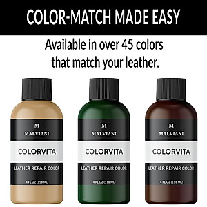 Leather Repair Color Restorer - White Ivory - Furniture, Car Seat, Couch, Vinyl, Bag & Shoes - 4 oz.