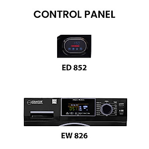 Equator Premium Stackable 15 Lbs Washer 1.62cf 110V+Vented Digi Dryer 3.5cf 110V(Black)